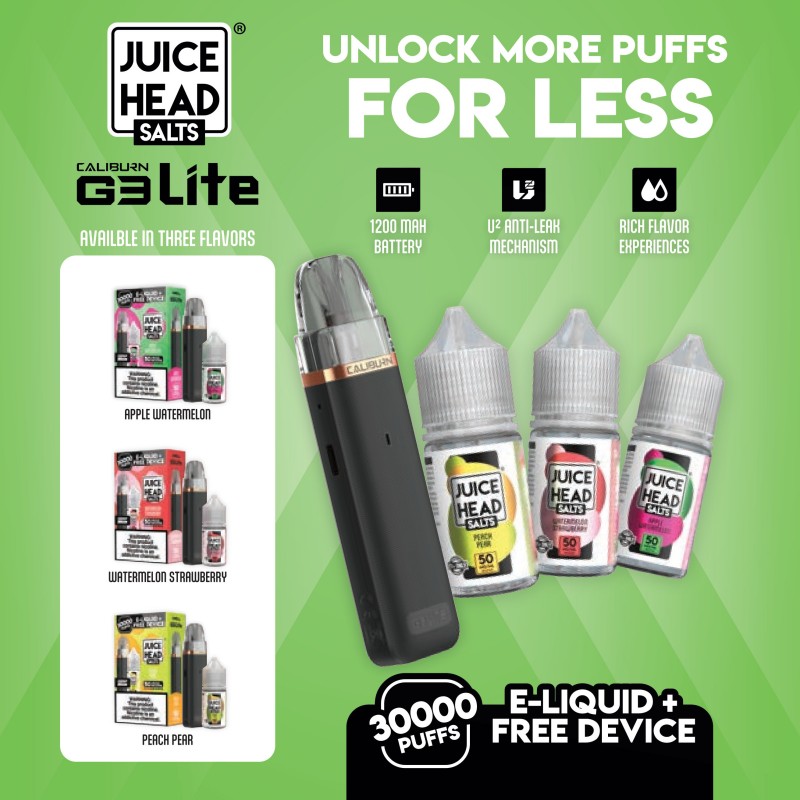 Uwell x Juice Head Salts - Device + E-Liquid Starter Kit, caliburn g3 lite