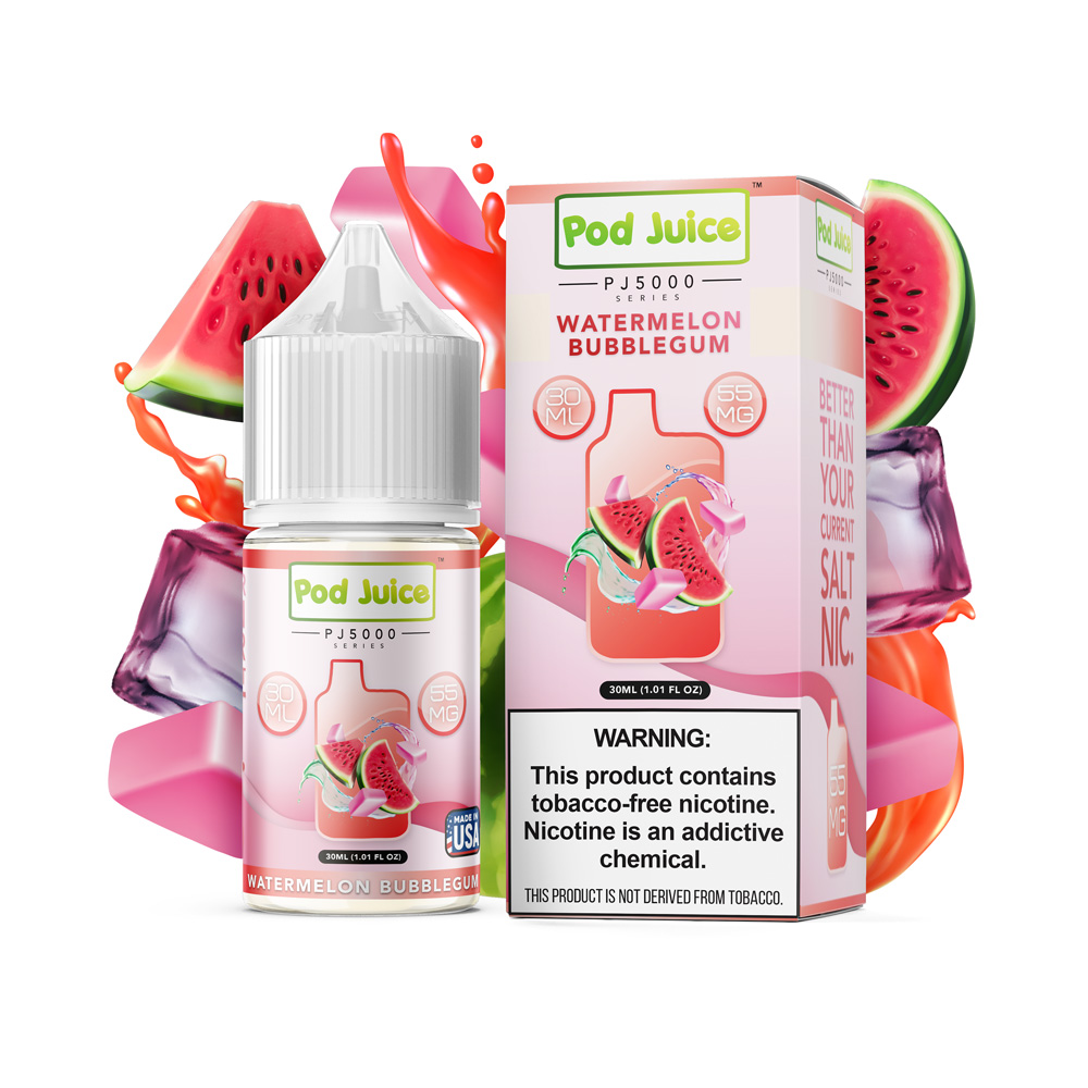 Pod Juice PJ 5000 Series Synthetic Salt - Watermelon Bubblegum 30mL ...