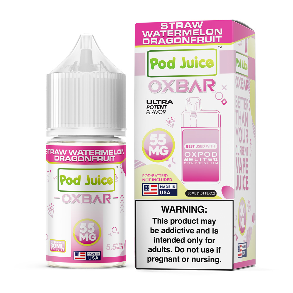 OXBAR x Pod Juice Synthetic Salt - Straw Watermelon Dragonfruit 30mL