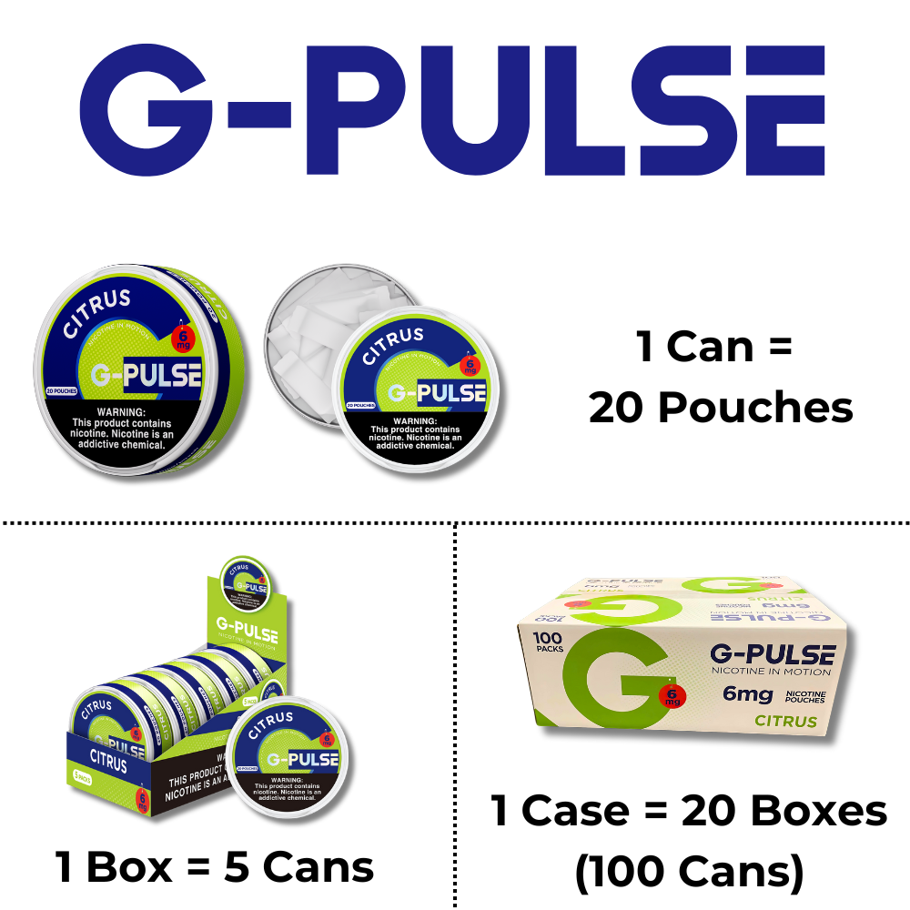 G-Pulse Pouches 5pk - Peppermint, nicotine pouch, nic pouch