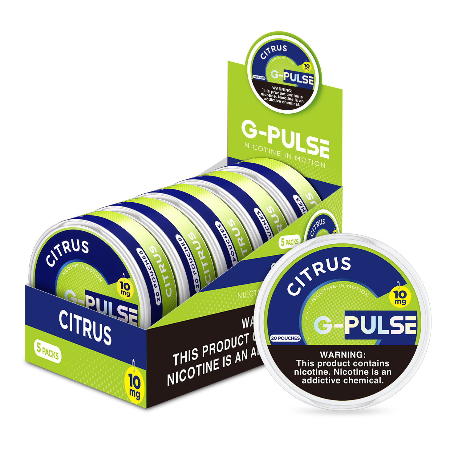 G-Pulse Pouches 5pk - Citrus, nicotine pouch, nic pouch