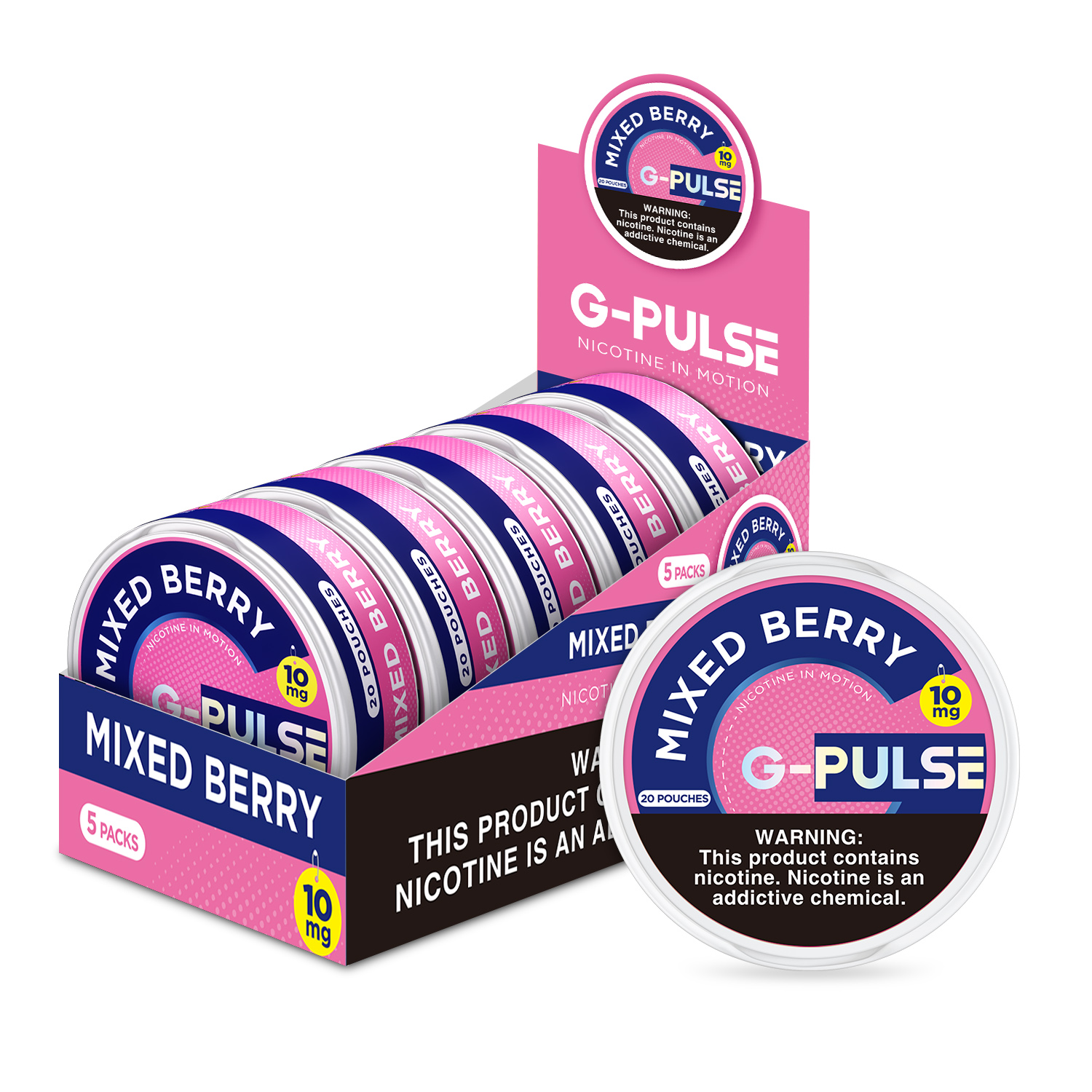 G-Pulse Pouches 5pk - Mixed Berry, nicotine pouch, nic pouch
