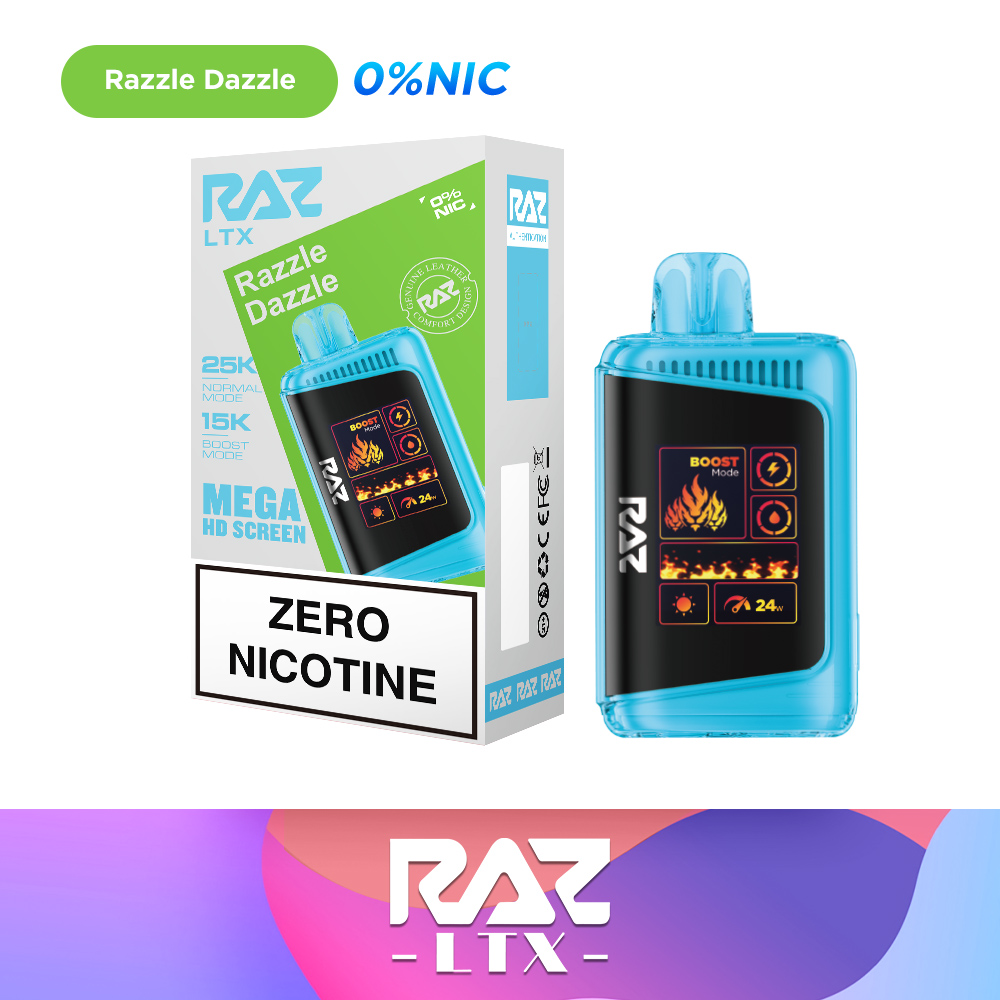 RAZ LTX 25K Disposable 0% NICOTINE FREE - Razzle Dazzle, raz ltx25000 ...