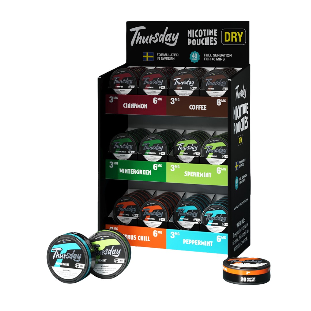 Thursday Dry Pouches Pre-Filled Display 60CT, thursday dry pouches ...