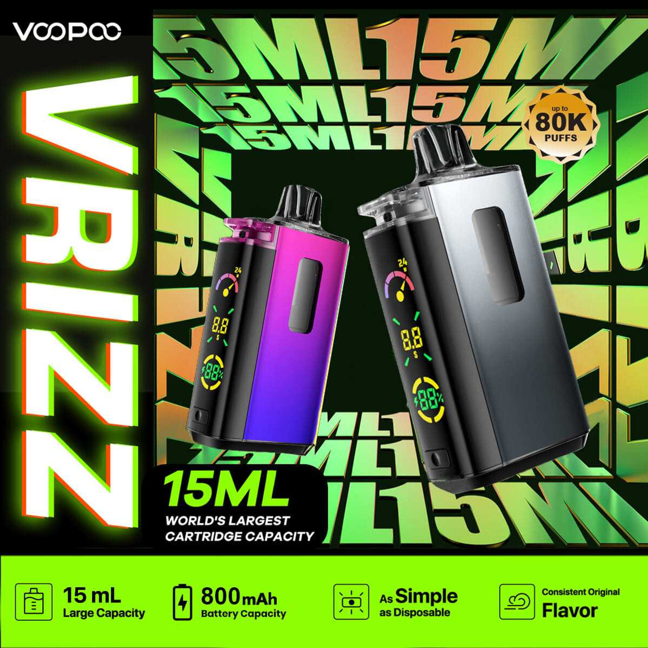 VooPoo VRIZZ Pod Kit, vrizz pod cartridges 2pk