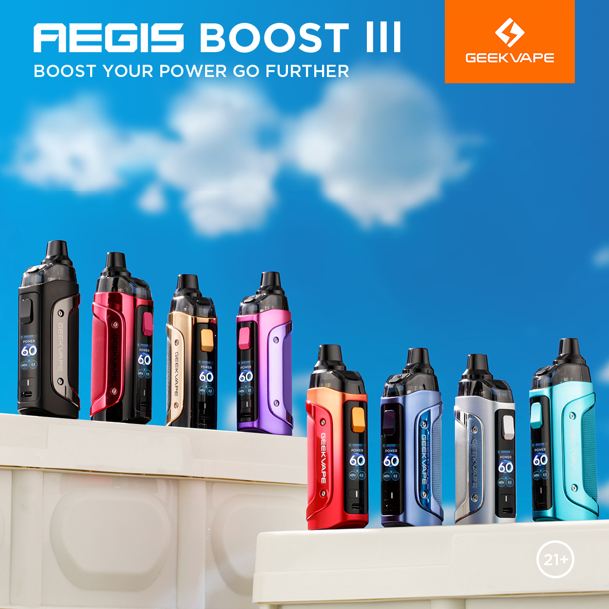 GeekVape Aegis Boost III Kit, aegis boost 3, b60 empty cartridges, b ...