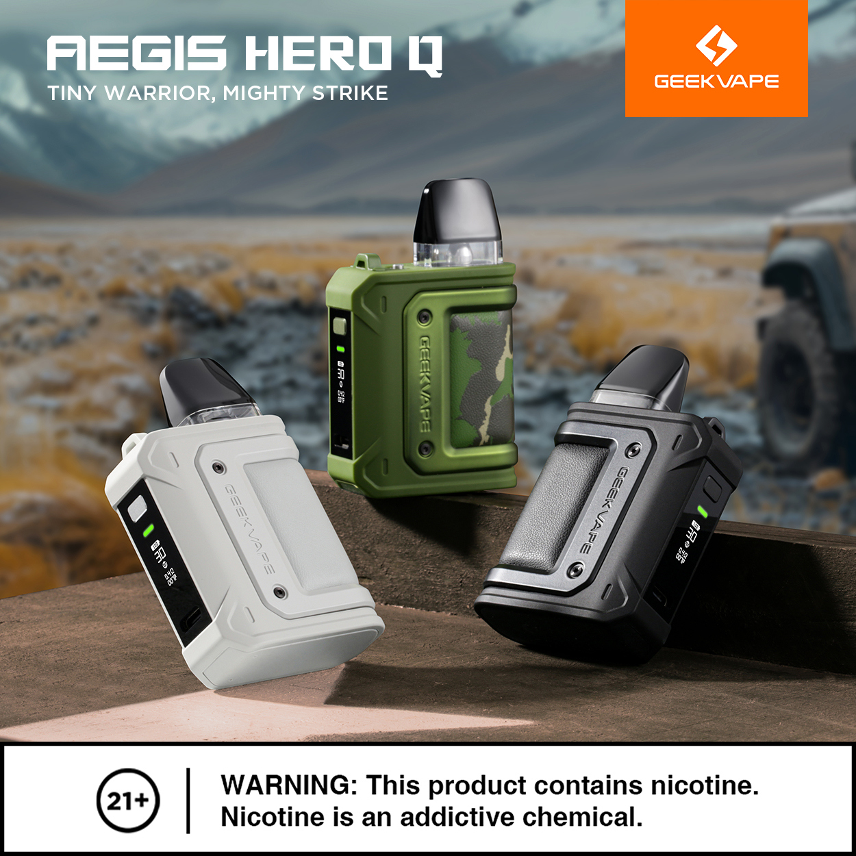 GeekVape AEGIS Hero Q Kit, q series cartridges, q series kits